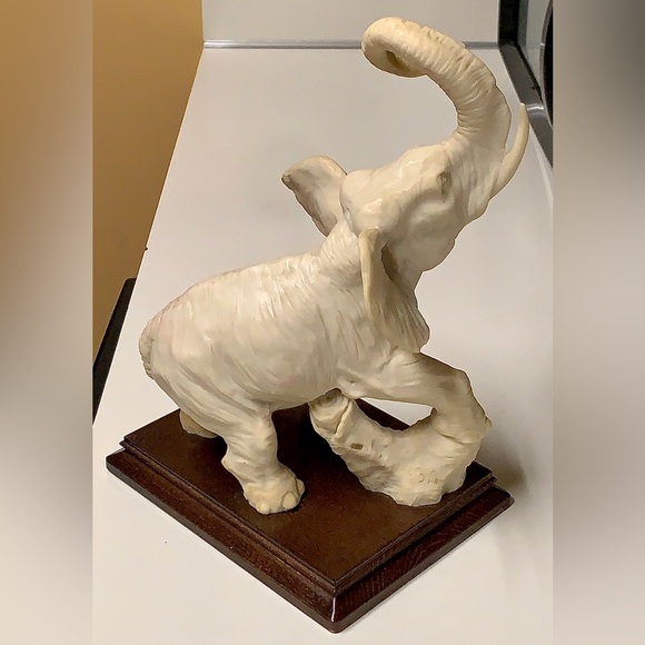 Art | Vintage Hand Carved Artist Signed A Belcari Alabaster Elephant ...